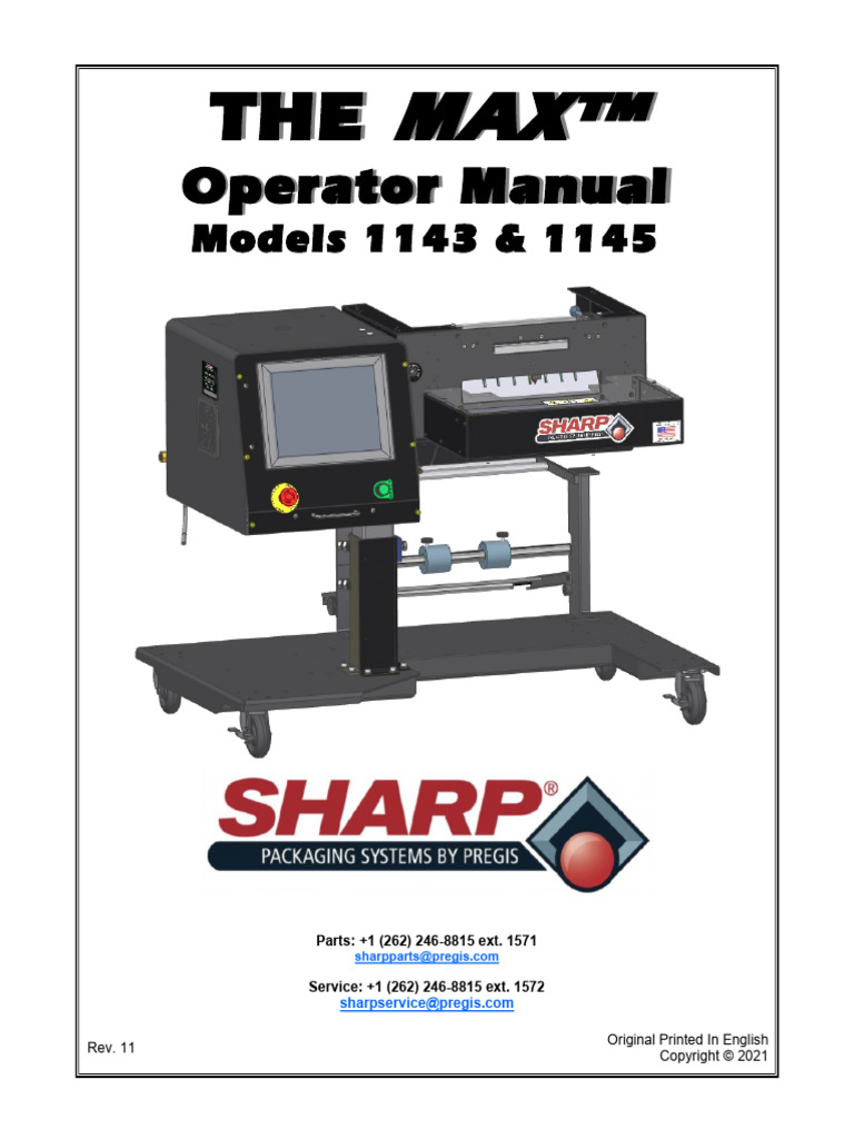 MAX™ Operator Manual for Models 1143 & 1145 | PDF | Programmable Logic ...