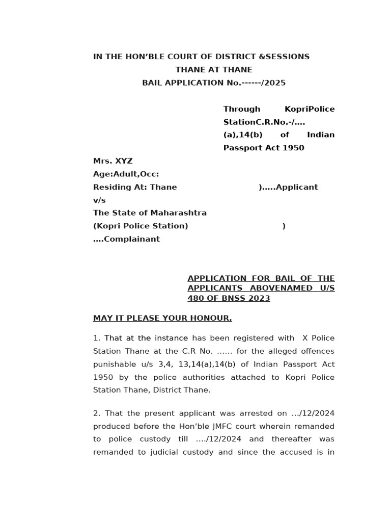 1_ Sessions BAIL | PDF | Bail | Arrest