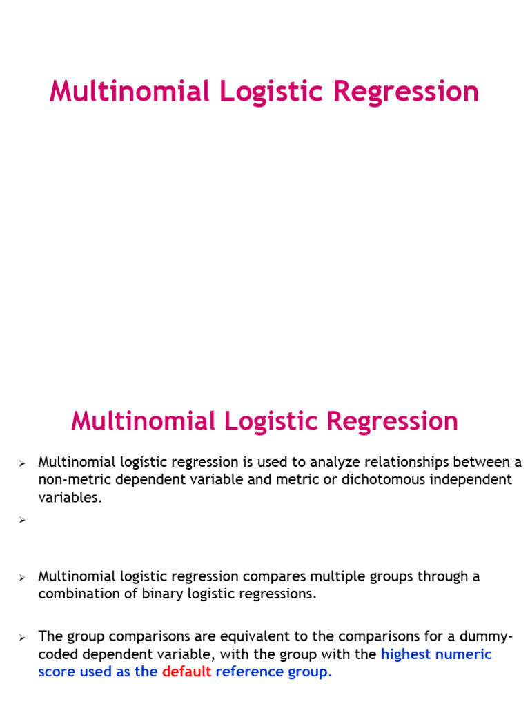 Multinomial Logistic Regression Guide | PDF | Logistic Regression | Categorical Variable