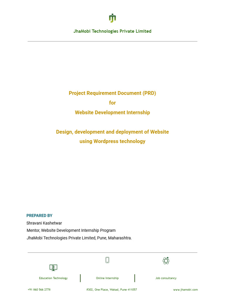 Project 1 - Website Development Using Wordpress | PDF | Menu (Computing ...