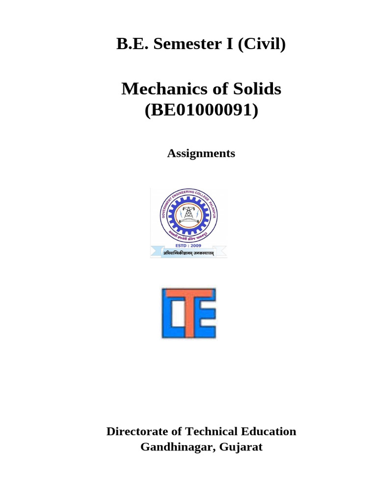 MOS Assignments BE01000091 | PDF | Bending | Beam (Structure)