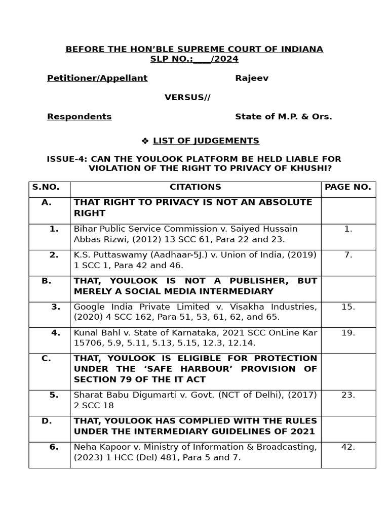 List of Judgements, Issue No.4 | PDF