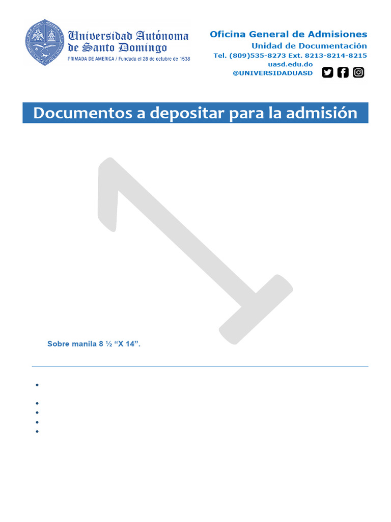 Requisitos de Admisiones Dominicanos Marzo 2023 | PDF | Certificado de nacimiento
