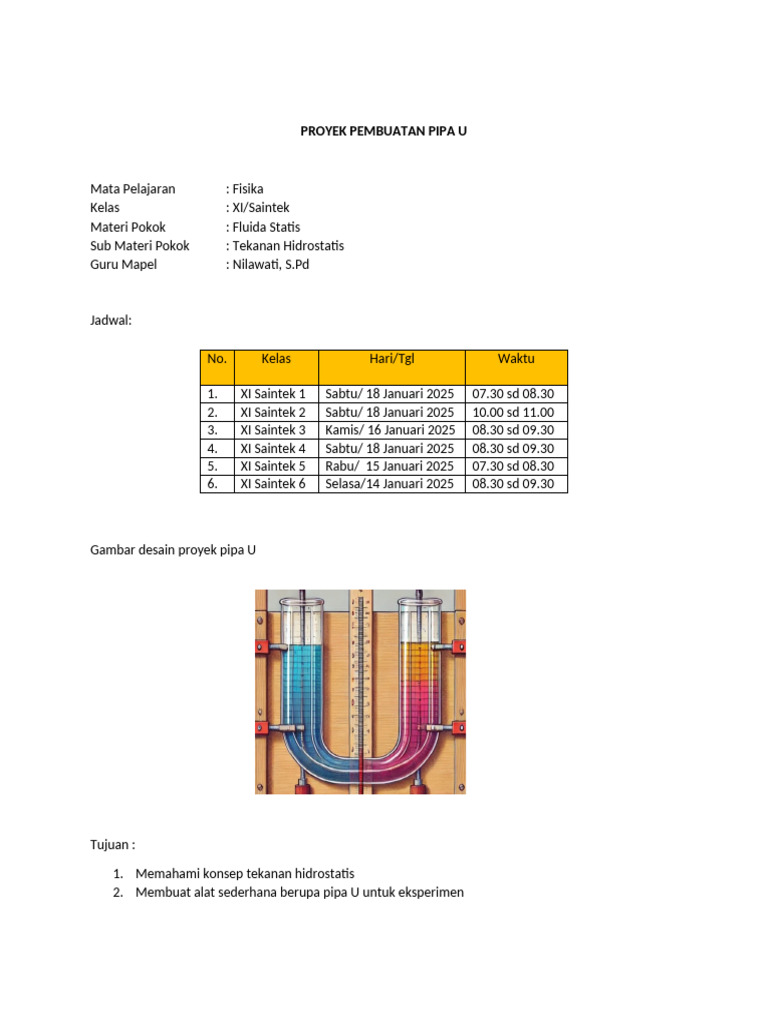 Proyek Pembuatan Pipa U | PDF