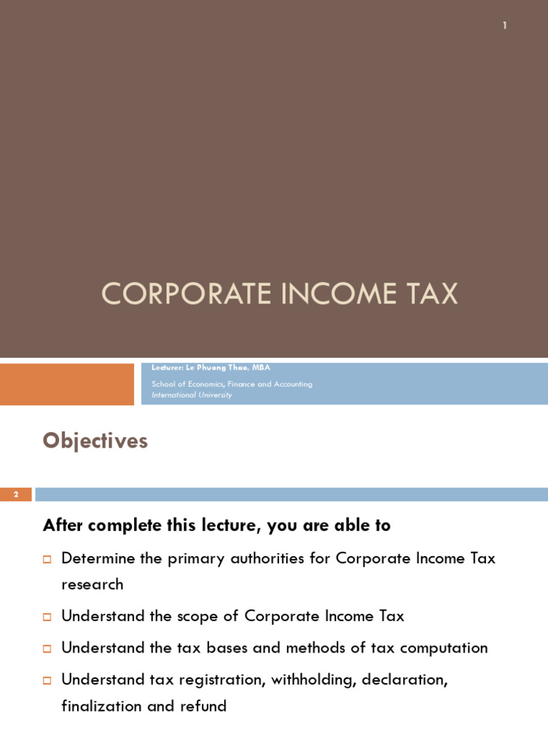 Corporate Income Tax-CIT-2024 | PDF | Depreciation | Expense