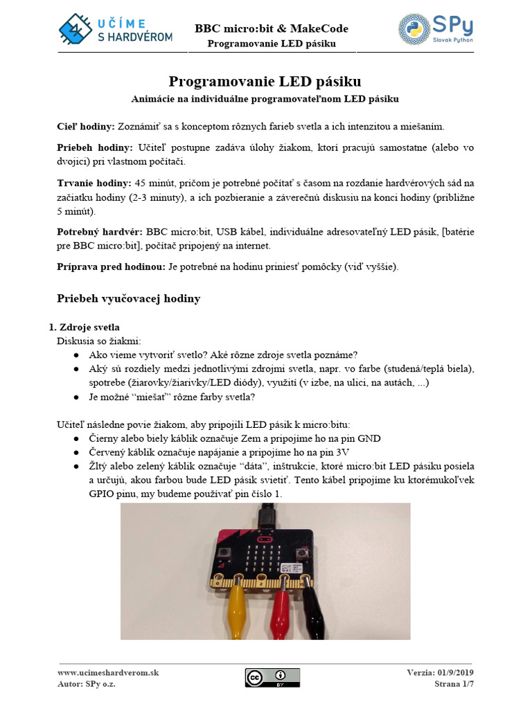 Microbit Makecode Programovanie Led Pasiku PDF | PDF