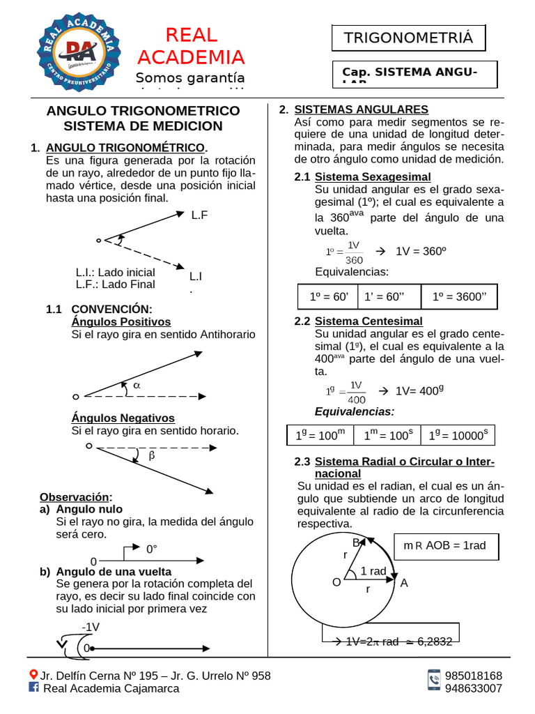Sistema Angular | PDF | Ángulo | Unidades de medida