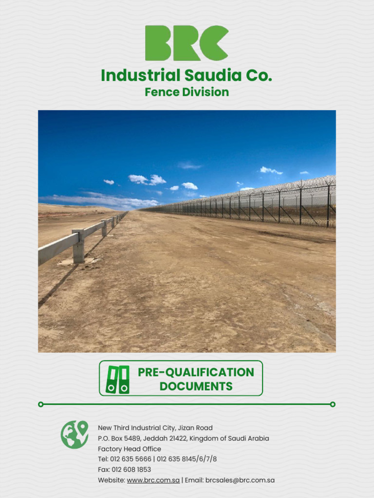 BRC Profile & Pre-Qualification Documents | PDF | Saudi Arabia