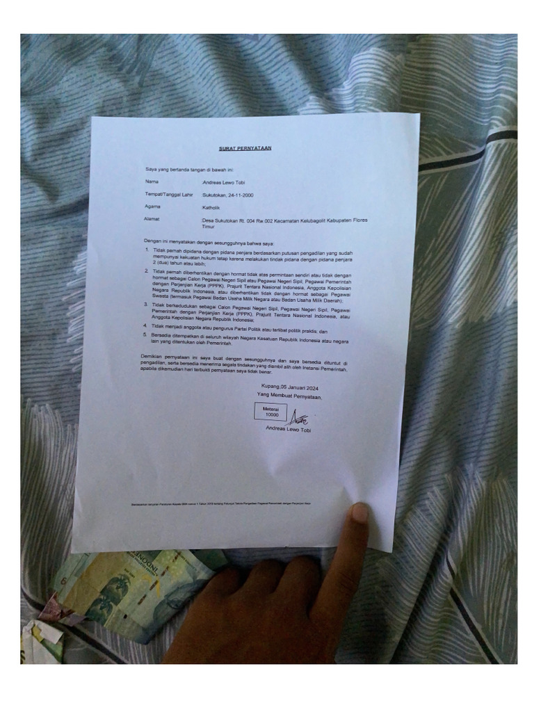 Saya Yang Bertanda Tangan Di Bawah Ini: PDF | PDF