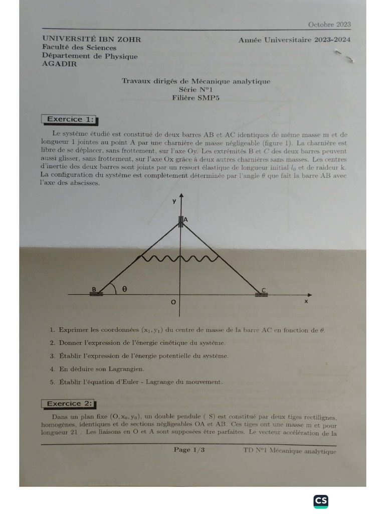 TDS, Corrigés Mec - Analy | PDF
