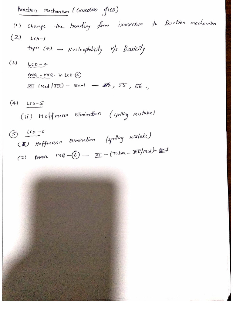 LCD Correction Reaction Mechanism | PDF