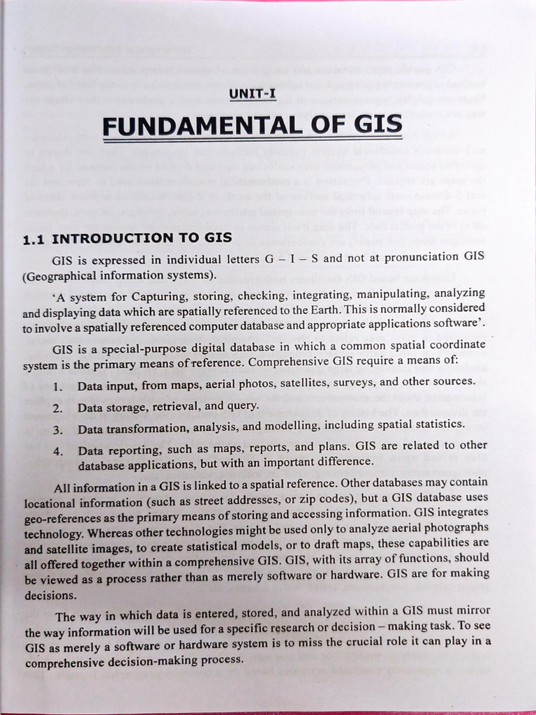 GIS Unit 1 | PDF