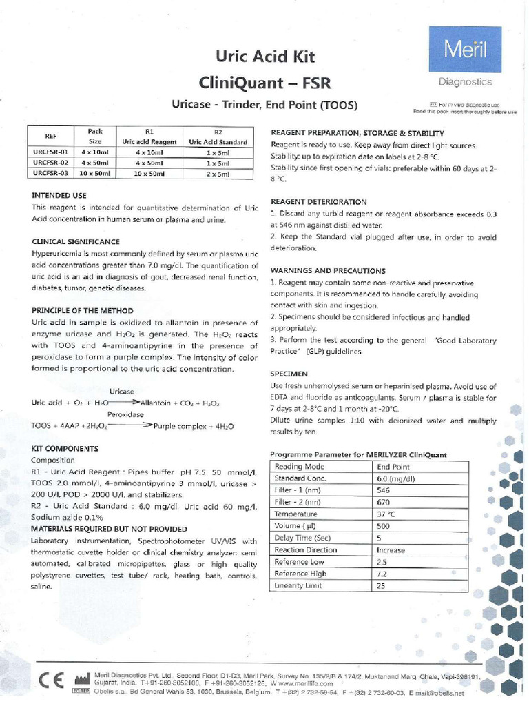 Uric Acid Meril | PDF