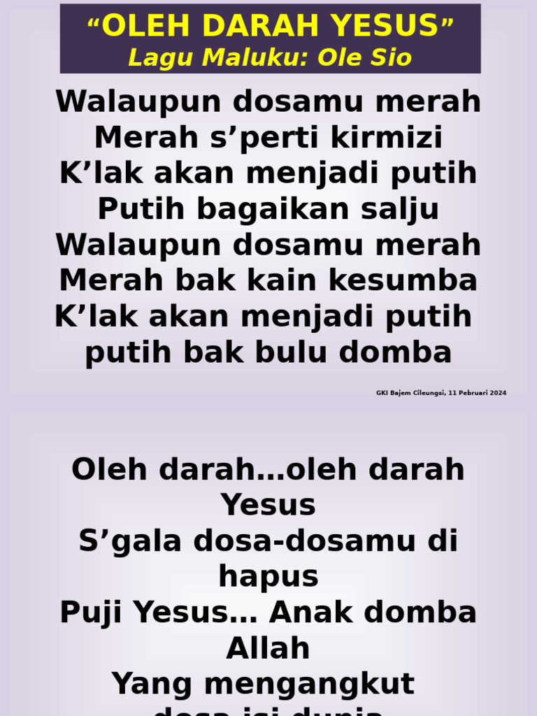 2024 0908 - Oleh Darah Yesus | PDF