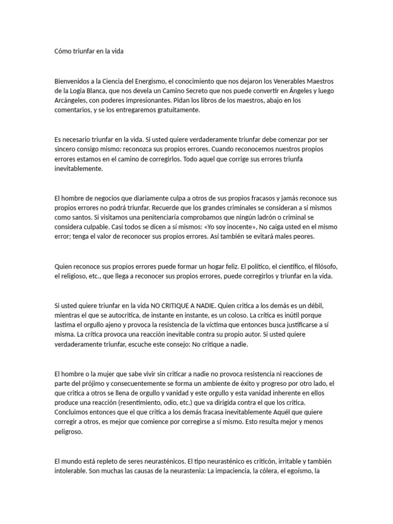 Claves para triunfar en la vida | PDF