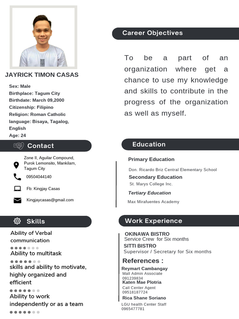 Jayrick Timon Casas Resume Overview | PDF