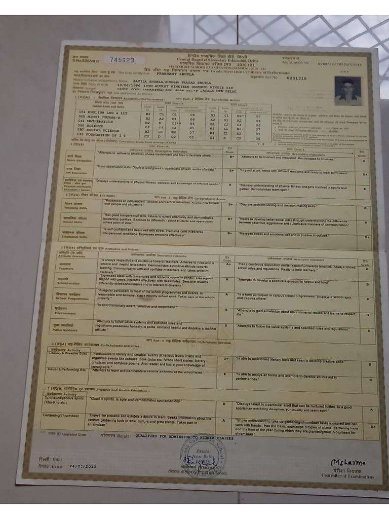 10th Marksheet Pras | PDF