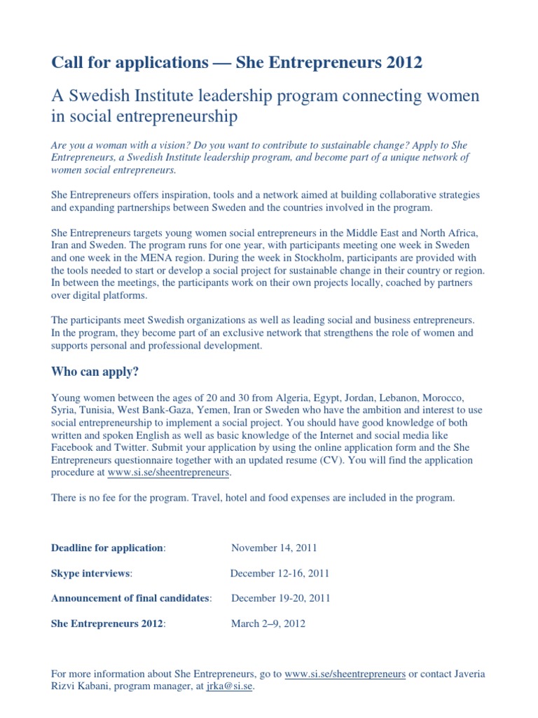 Call For Applications | PDF