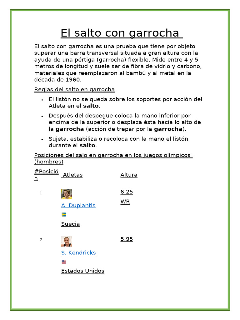 Guía del Salto con Garrocha | PDF | Atletismo