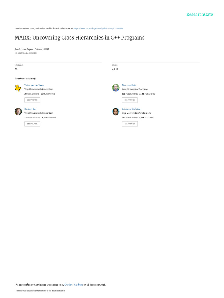 Uncovering Class Hierarchies Research Gate | PDF | Class (Computer Programming) | Inheritance ...