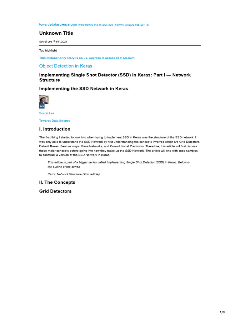 Implementing Single Shot Detector (SSD) in Keras | PDF | Statistical ...