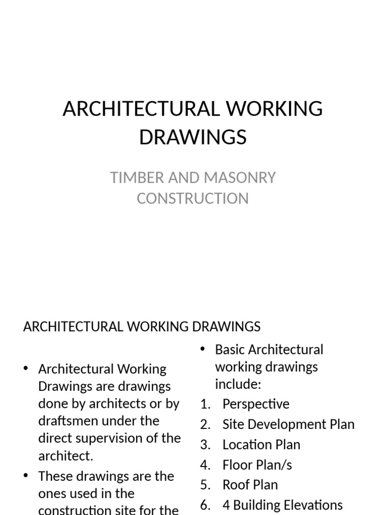 Architectural Working Drawings | PDF | Drawing | Technical Drawing
