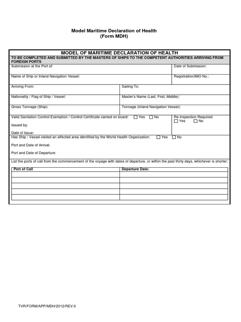 Form Mdh | PDF | Port | Infection