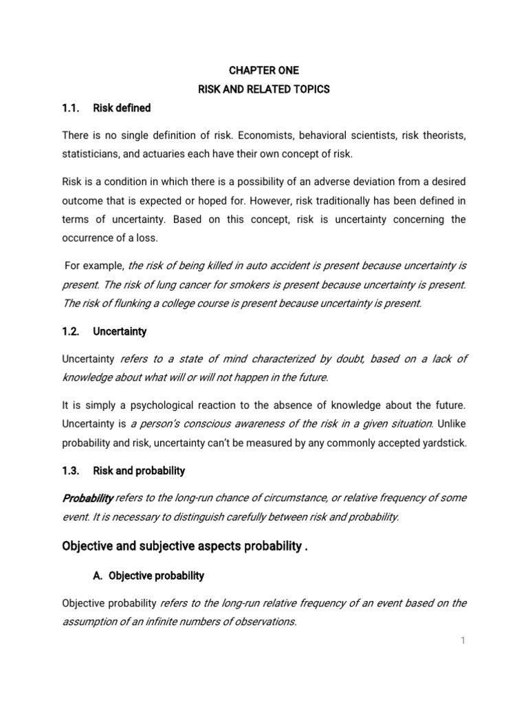 Understanding Risk in Insurance | PDF