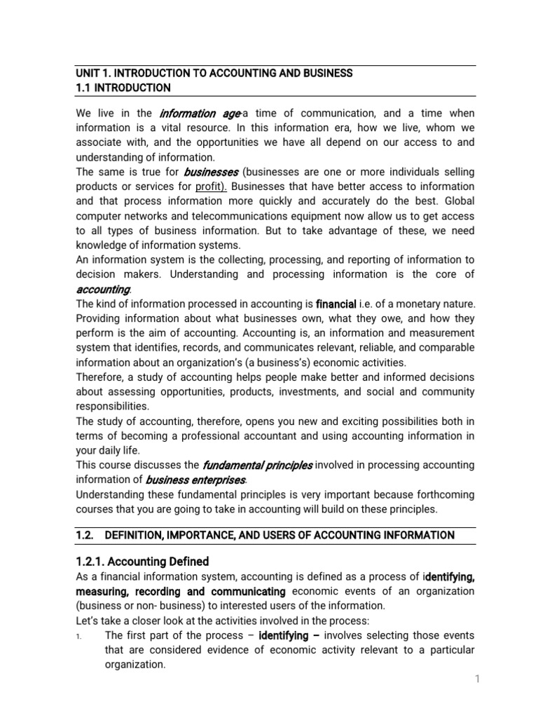 Principle 1 Chapter 1 | PDF