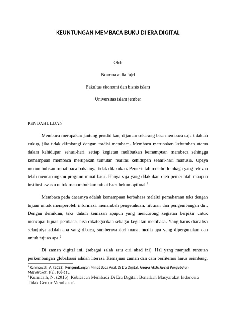 Keuntungan Membaca Buku Digital | PDF