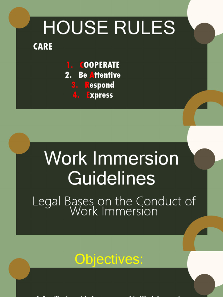 Work Immersion Guidelines Day 2 | PDF | Partnership