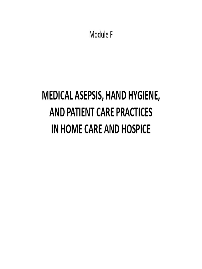 Module F HHH 2014 | PDF | Hand Washing | Hygiene