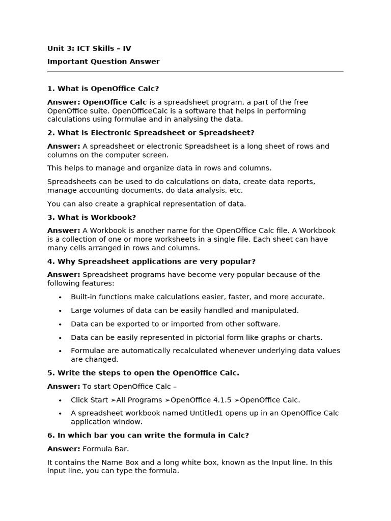 ICT SKILL CLASS 12 | PDF | Spreadsheet | Software Engineering