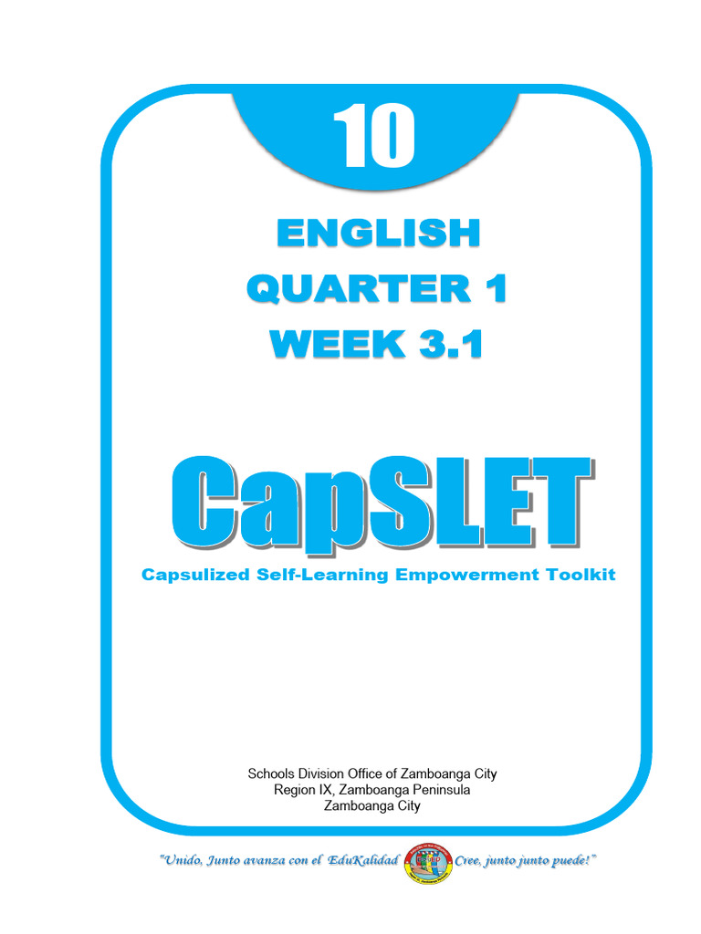 Eng g10 q1 w3.1 Final | PDF | Cosette