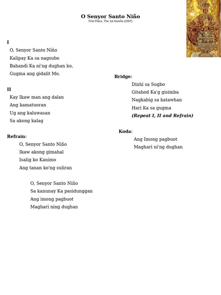 O Senyor Santo Niño | PDF