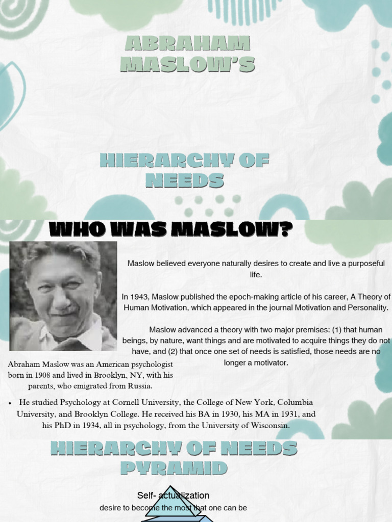 Abraham Maslow’s-2 | PDF | Self Actualization | Personal Development