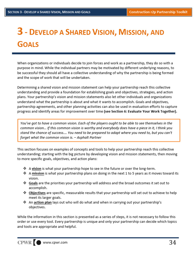 3 Develop A Shared Vision Mission and Goals Posting 10 29 | PDF | Goal ...