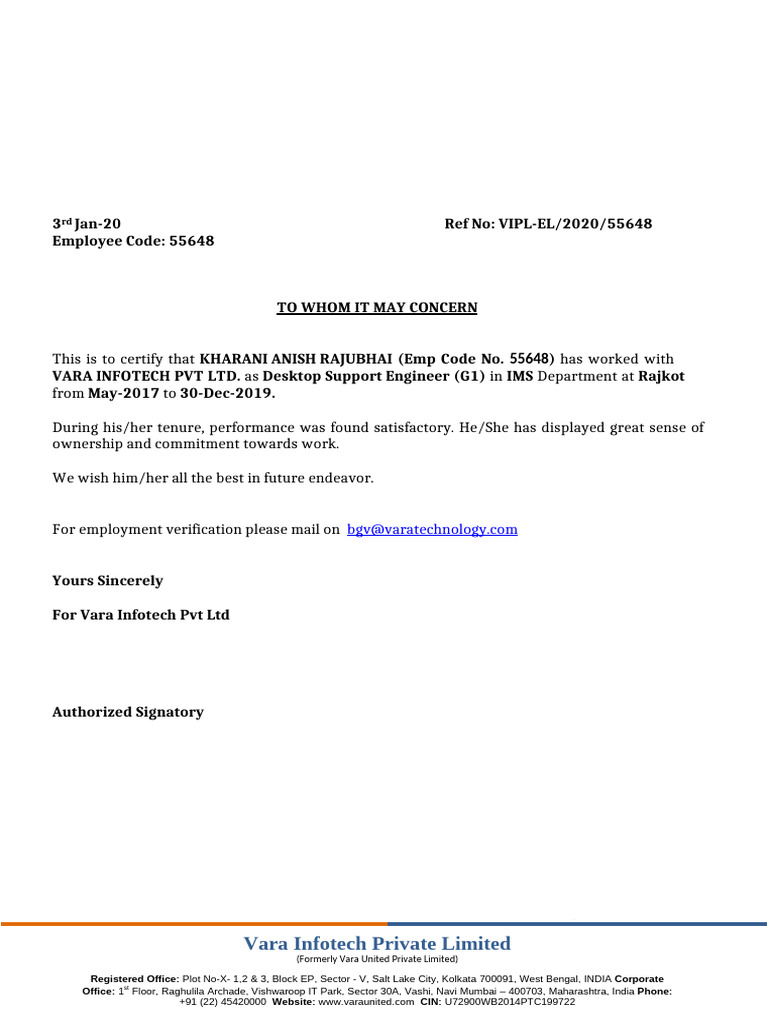 Vara Exp Letters 55648 | PDF