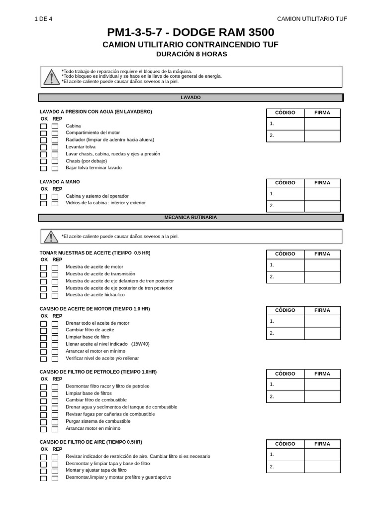PM1 DODGE RAM 3500 | PDF | Eje | Camión