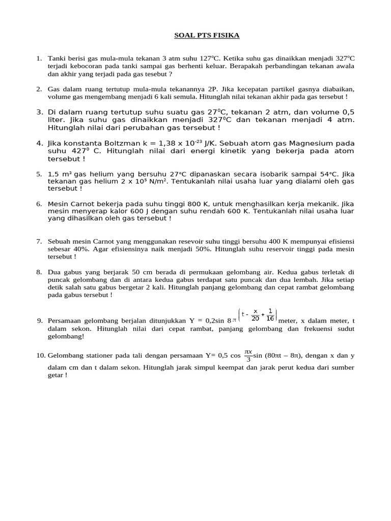 Soal PTS Fisika Kelas Xi | PDF