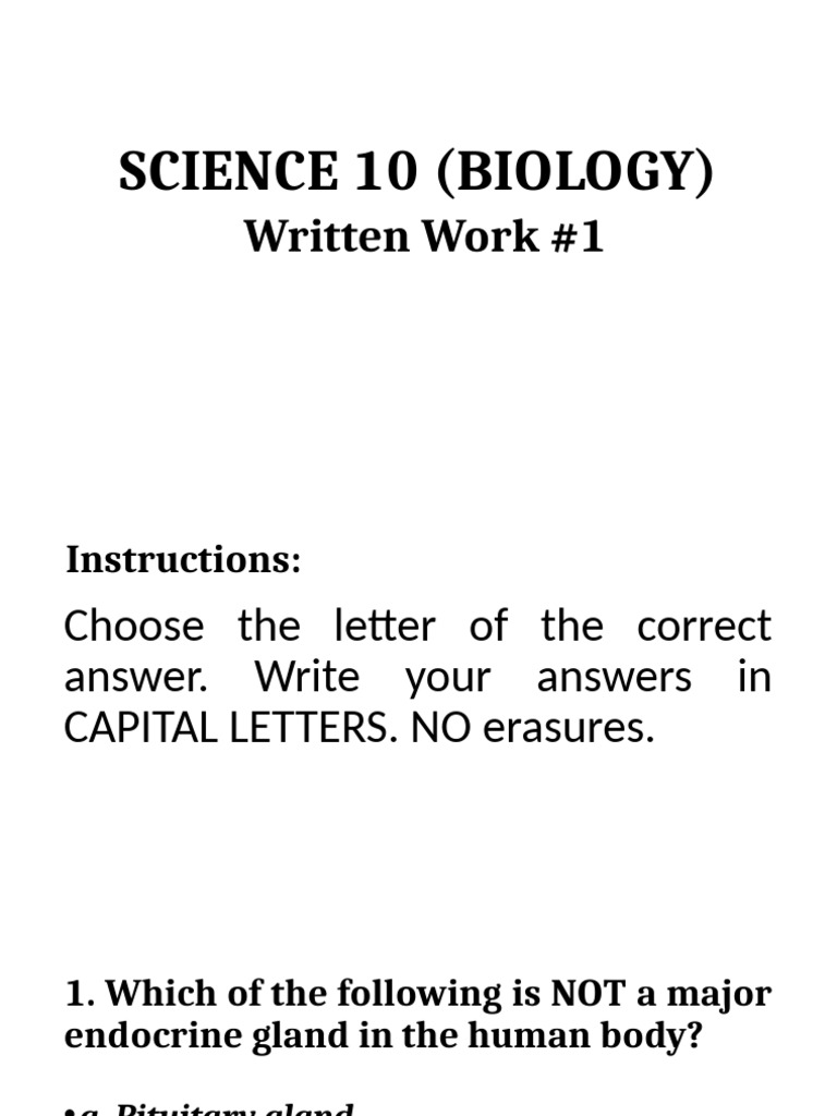 SCIENCE-10-BIOLOGY-WW1 | PDF | Endocrine System | Glands