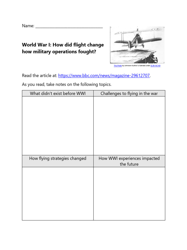 WWI FlightImpactNotes | PDF