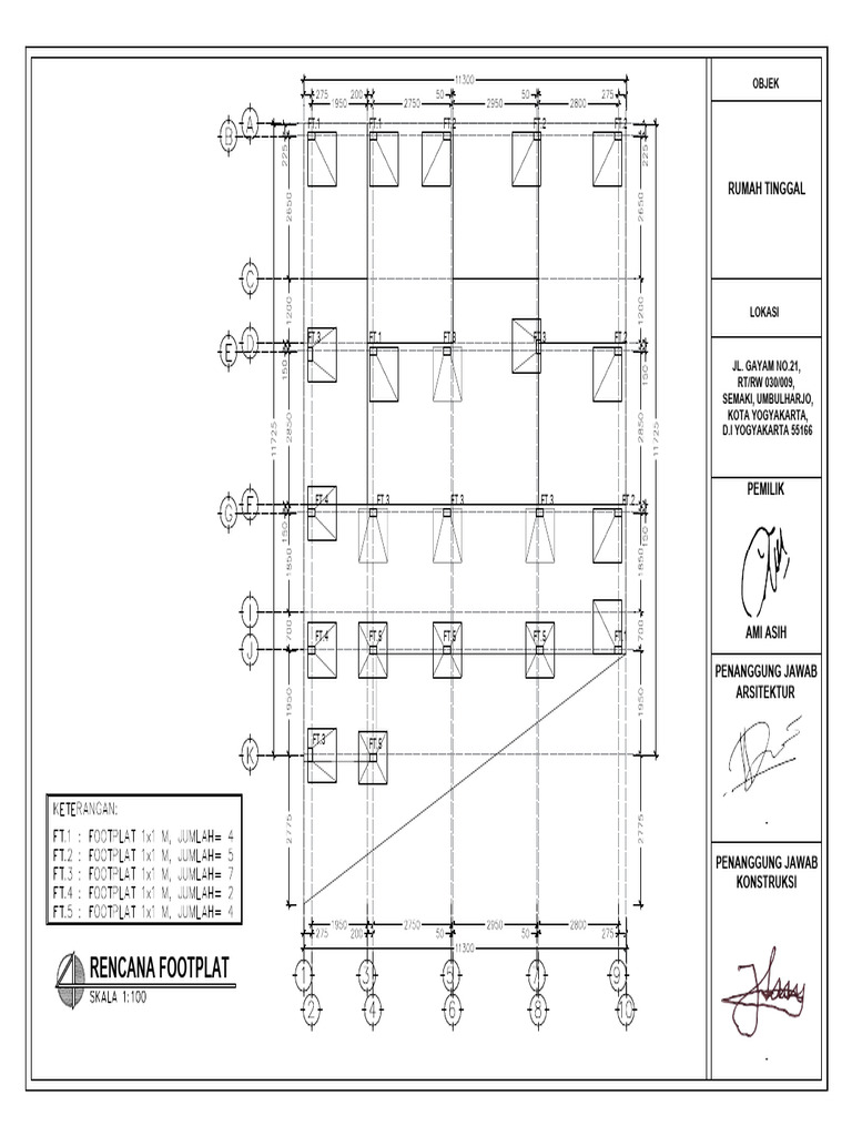 Gambar Rencana Perubahan Footplat | PDF