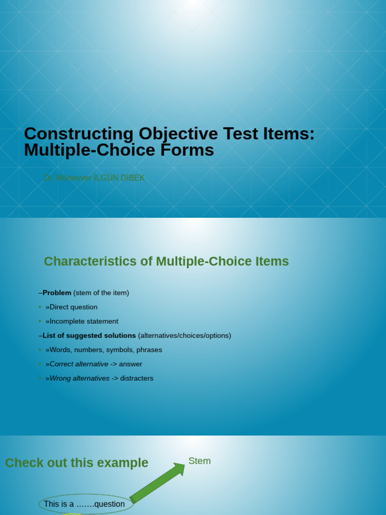 7 - Constructing Objective Test Items-Multiple-Choice Items | PDF ...