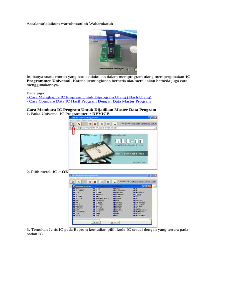 Panduan Pemrograman IC Universal | PDF