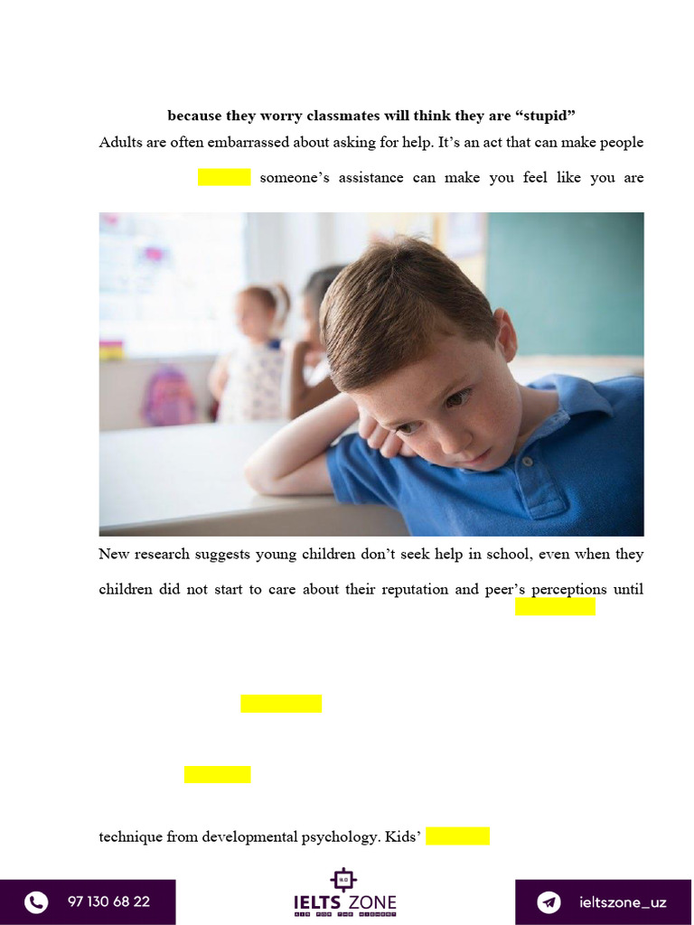 Why Kids Are Afraid To Ask For Help | PDF | Reason | Caregiver
