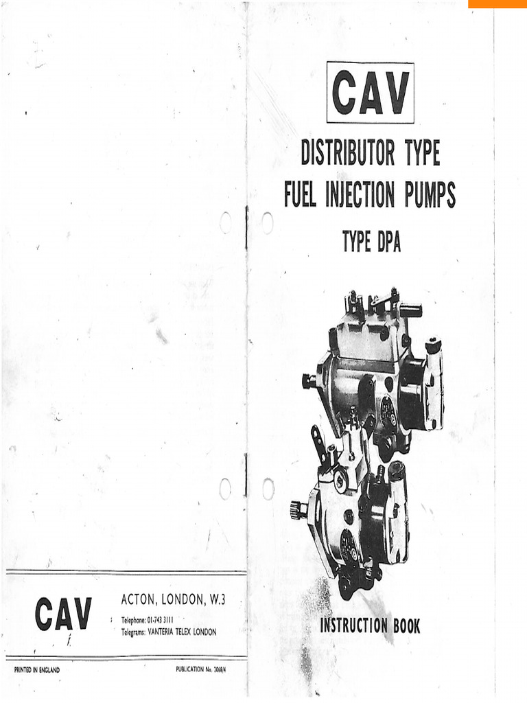Lucas Cav-Dpa Injection-Pump Instruction Sec Wat | PDF
