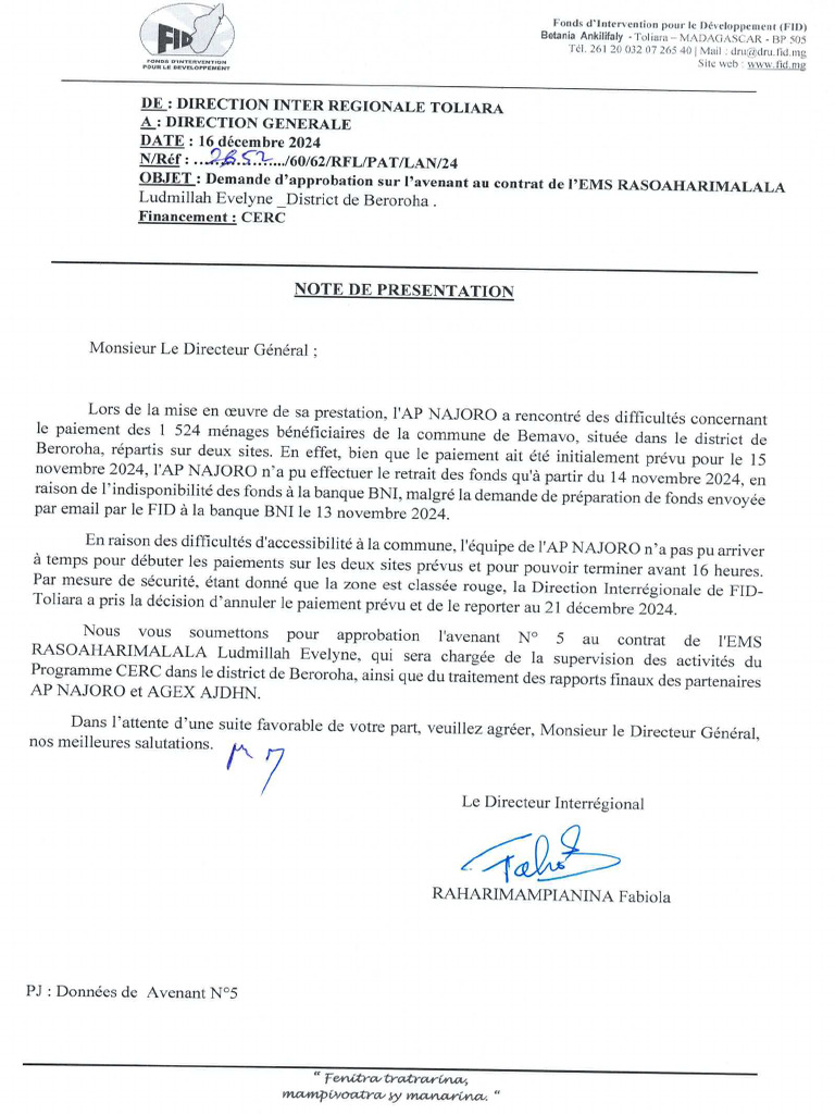 Note de Présentation | PDF