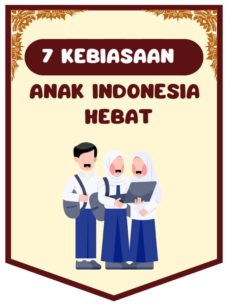 Tujuh Kebiasaan Hebat Anak Indonesia Bendera Bunting Biru Hijau Putih ...