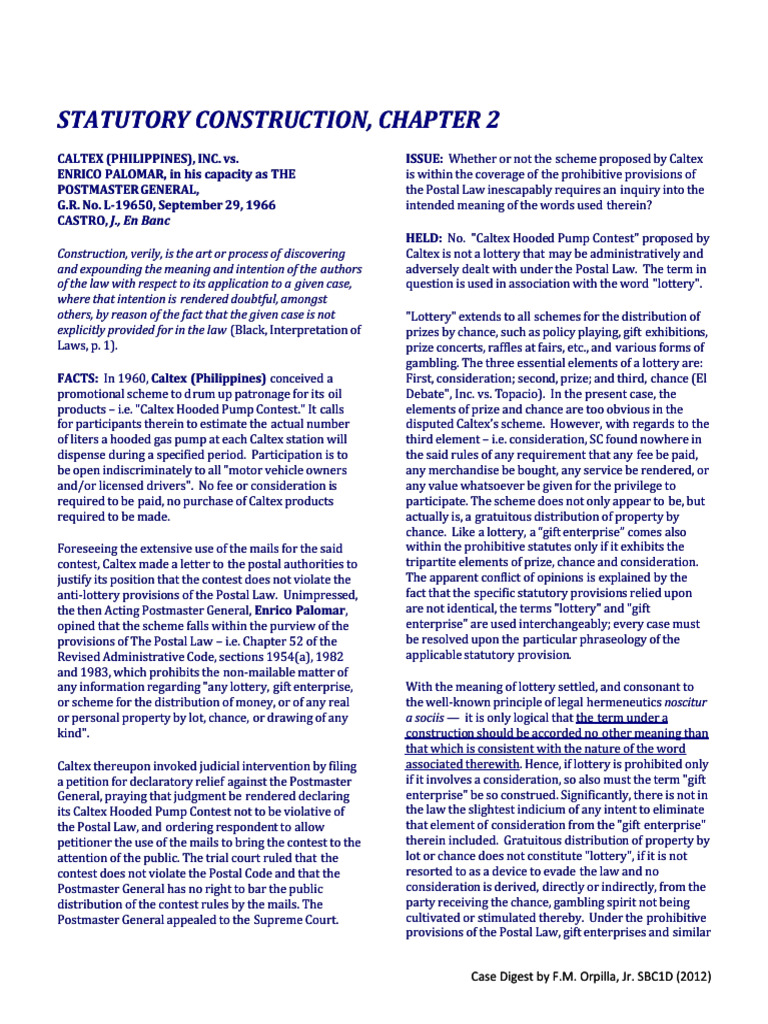 Chapter 2 Statcon Caltex Vs Palomar and Other Cases Compress | PDF | Probation | Lawsuit